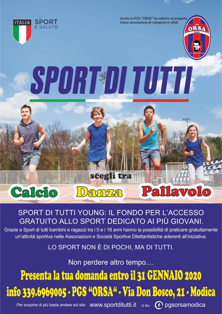 PGS Orsa Modica aderisce "Sportditutti" - Radio RTM Modica