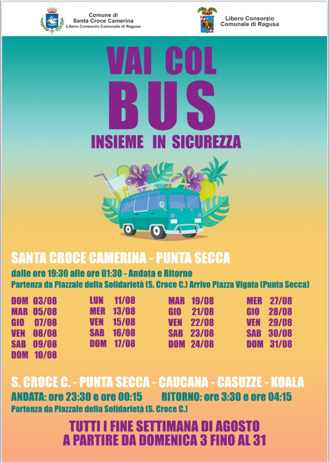 Santa Croce Camerina. Avvio dell'iniziativa "Vai col Bus - Insieme in ...
